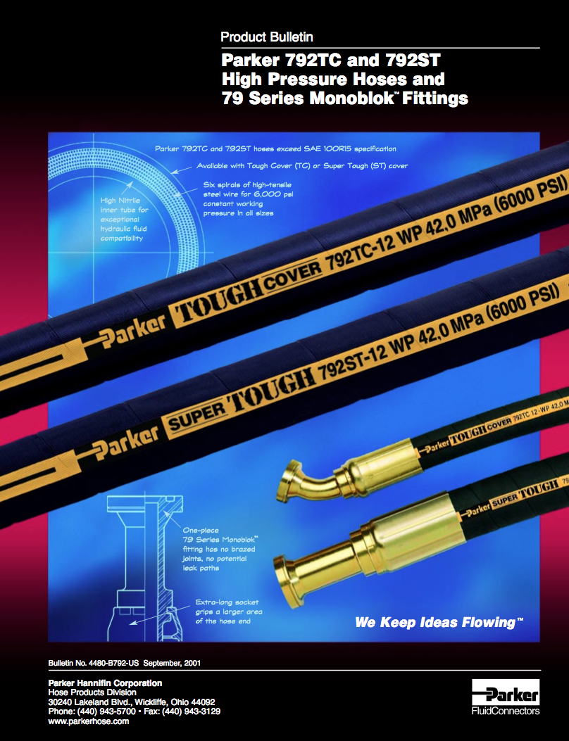 Boletim Técnico 792TC 792ST Parker Hoses - Mangueiras Hidr